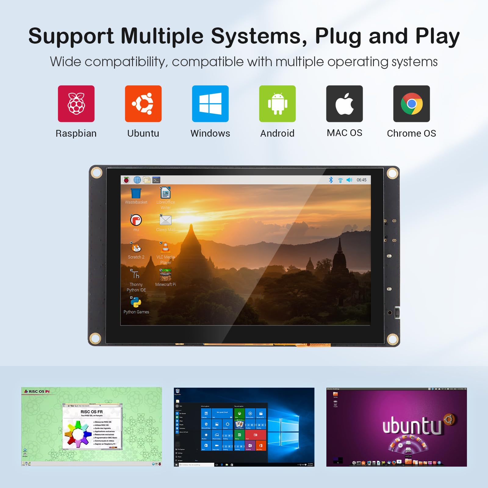Snapklik.com : ELECROW 5 Inch Mini Touchscreen Monitor, IPS Capacitive ...