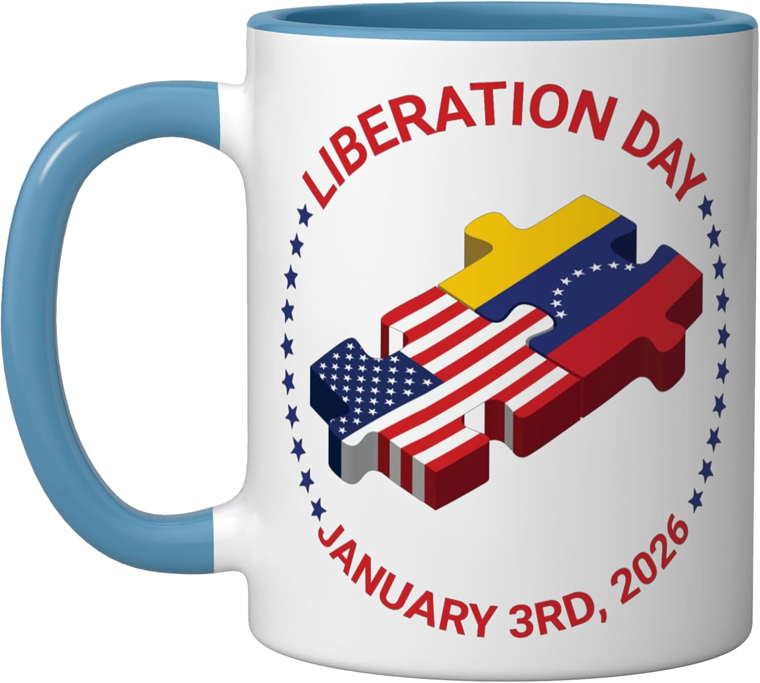 USA Venezuela Puzzle Unity Liberation Day January 3rd 2026 Ceramic Mug ...