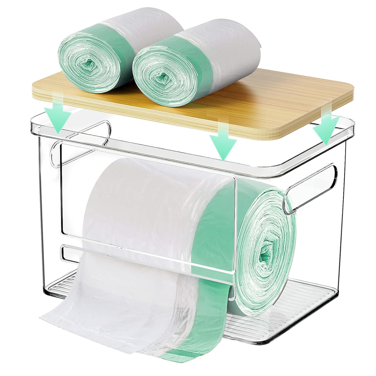 Amazon.com - oylik Trash Bag Holder Dispenser,Open Front Stackable ...