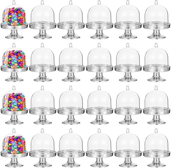 Amazon.com | mekueeex 24 PCS Mini Cupcake Stand, Tiny Cake Dome with ...