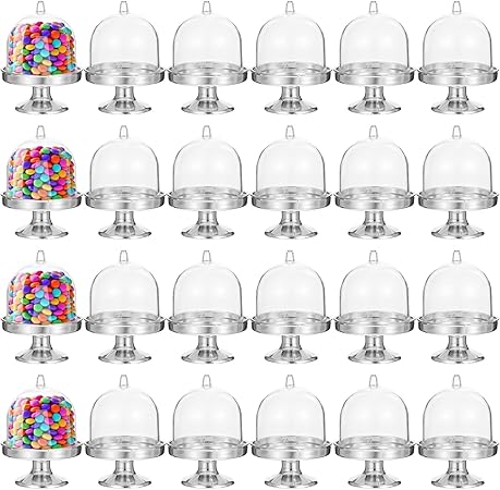 Amazon.com | mekueeex 24 PCS Mini Cupcake Stand, Tiny Cake Dome with ...