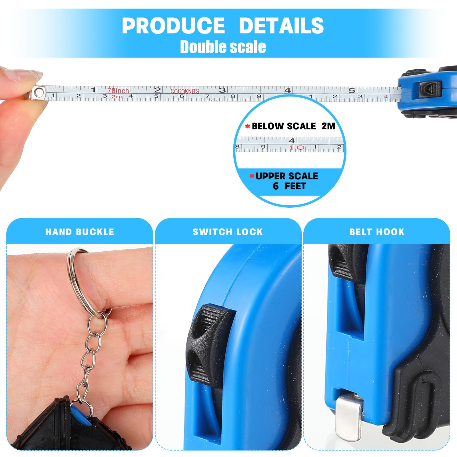 Snapklik.com : Kigeli 50 Pcs 6ft/2 Meter Mini Measuring Tape Keychains ...