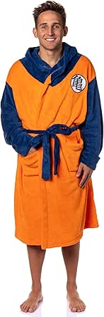 Amazon.com: Bioworld Dragon Ball Z Goku Adult Fleece Hooded Bathrobe ...