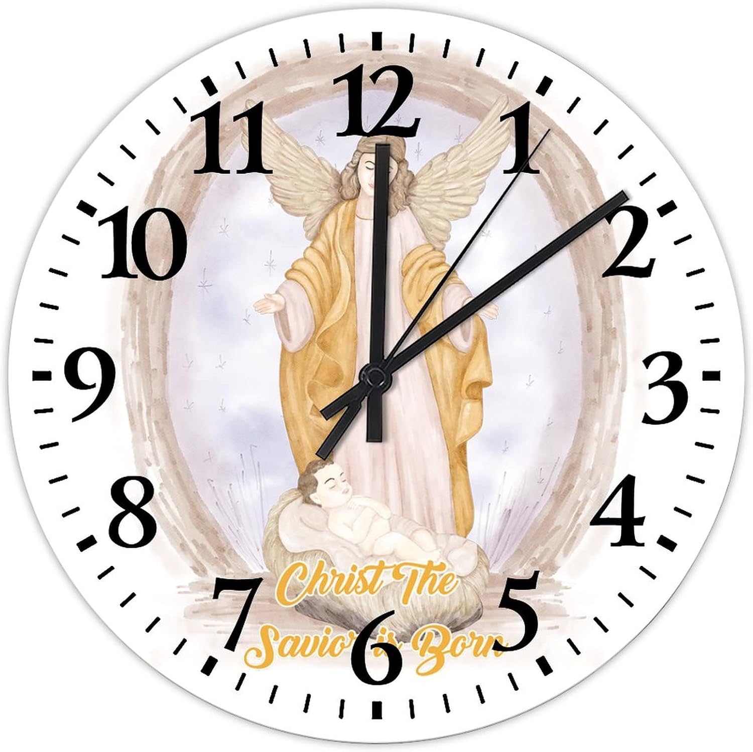 Amazon.com: Birth of Jesus Clock Wall 15 Inch, Religious Christian ...