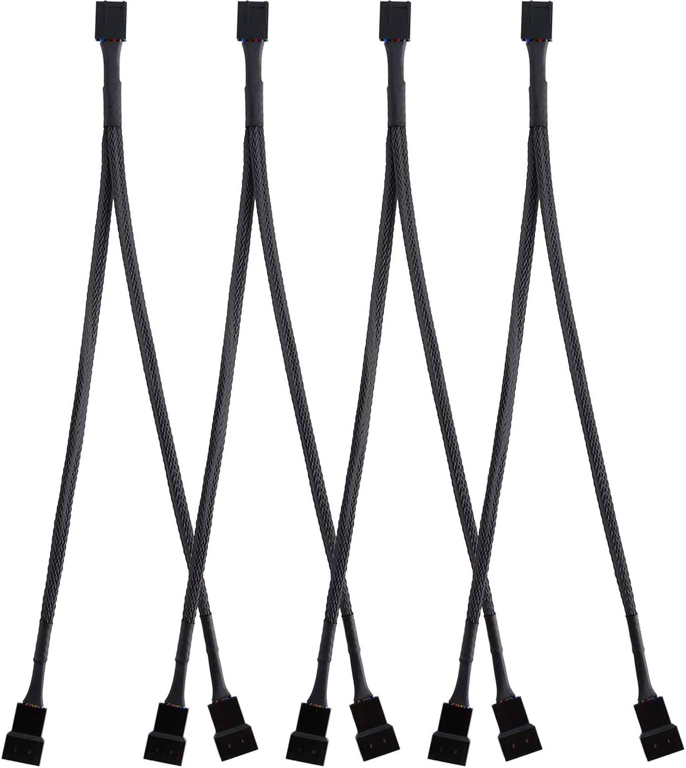 4 Pack PWM Fan Splitter Cable Y Splitter Computer PC Fan Power Cable 1 ...