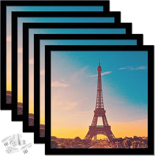 Amazon.com - icariery 16x16 Picture Frame Set of 5, Black Square Photo ...