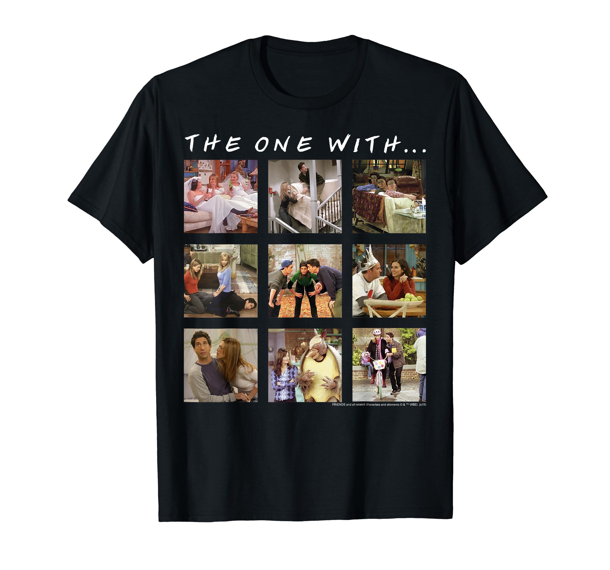 Amazon.com: Friends Group Shot The One With Character Panels T-Shirt ...