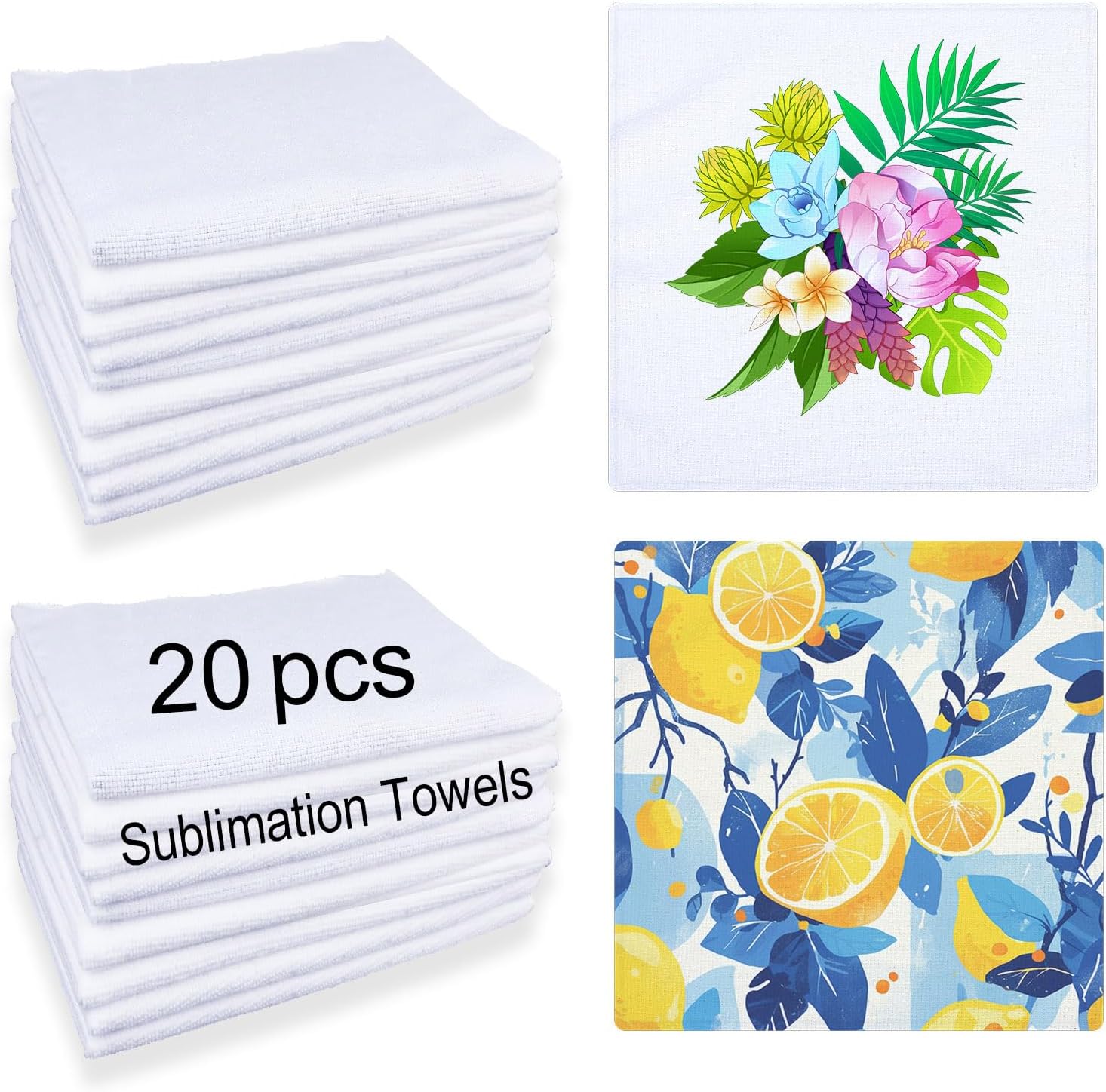Amazon.com: YOUKE OLA 40 Pack Sublimation White Towels Waffle Weave ...
