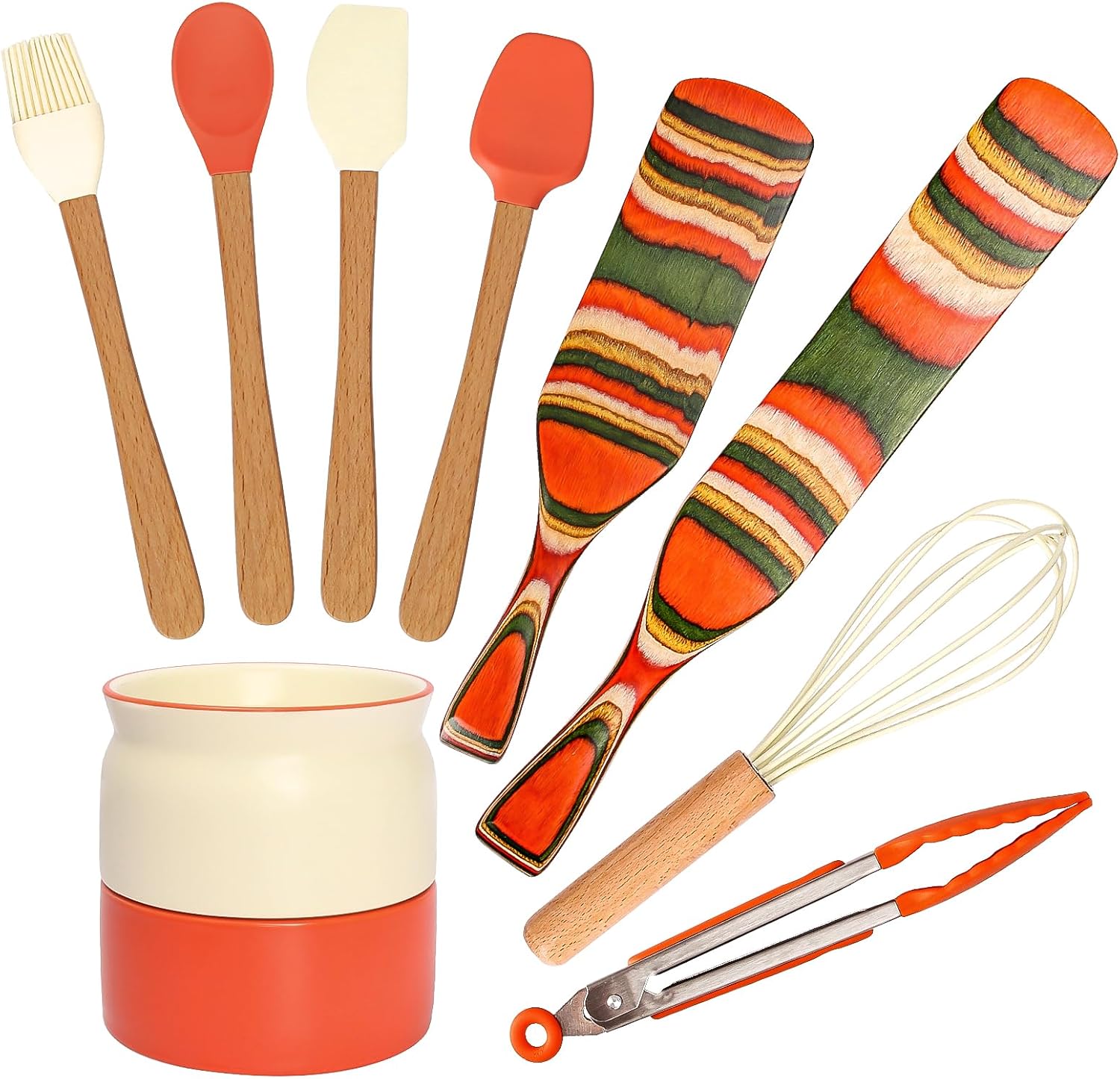 Amazon.com: Kitchen Utensils Set,9PCS Spurtles Kitchen Tools,with ...