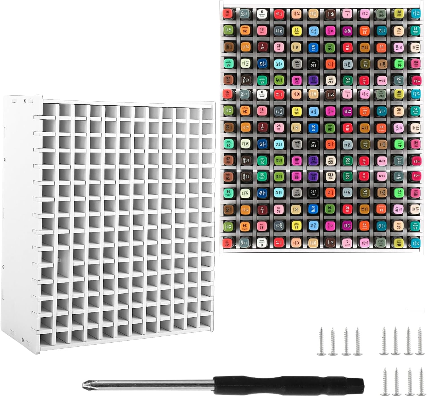 GBACHOOSE Art Marker Storage Rack for 180 Markers, Easily Assembled ...
