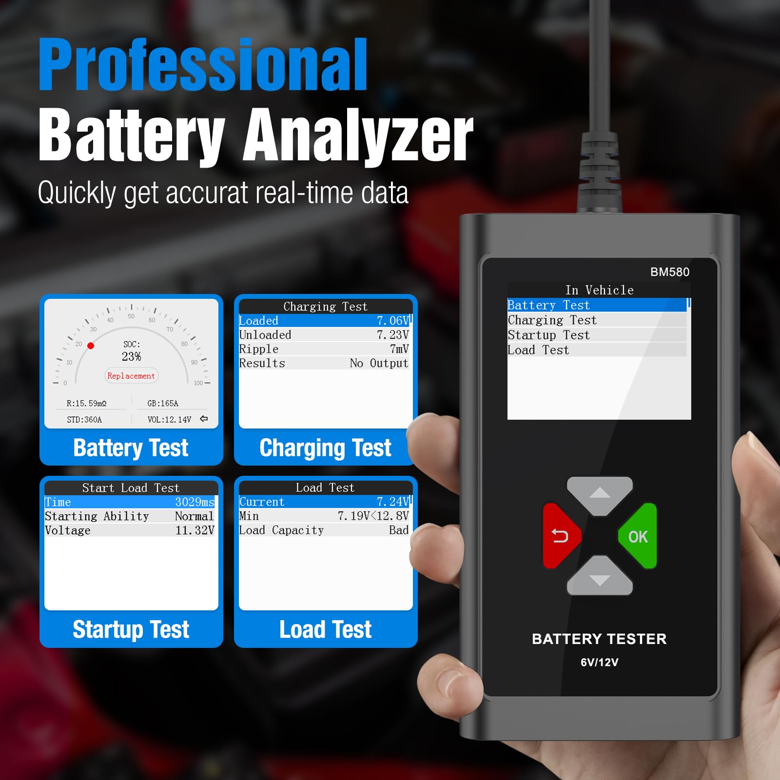 Snapklik.com : Battery Load Tester 6V 12V Car Battery Tester 100 ...