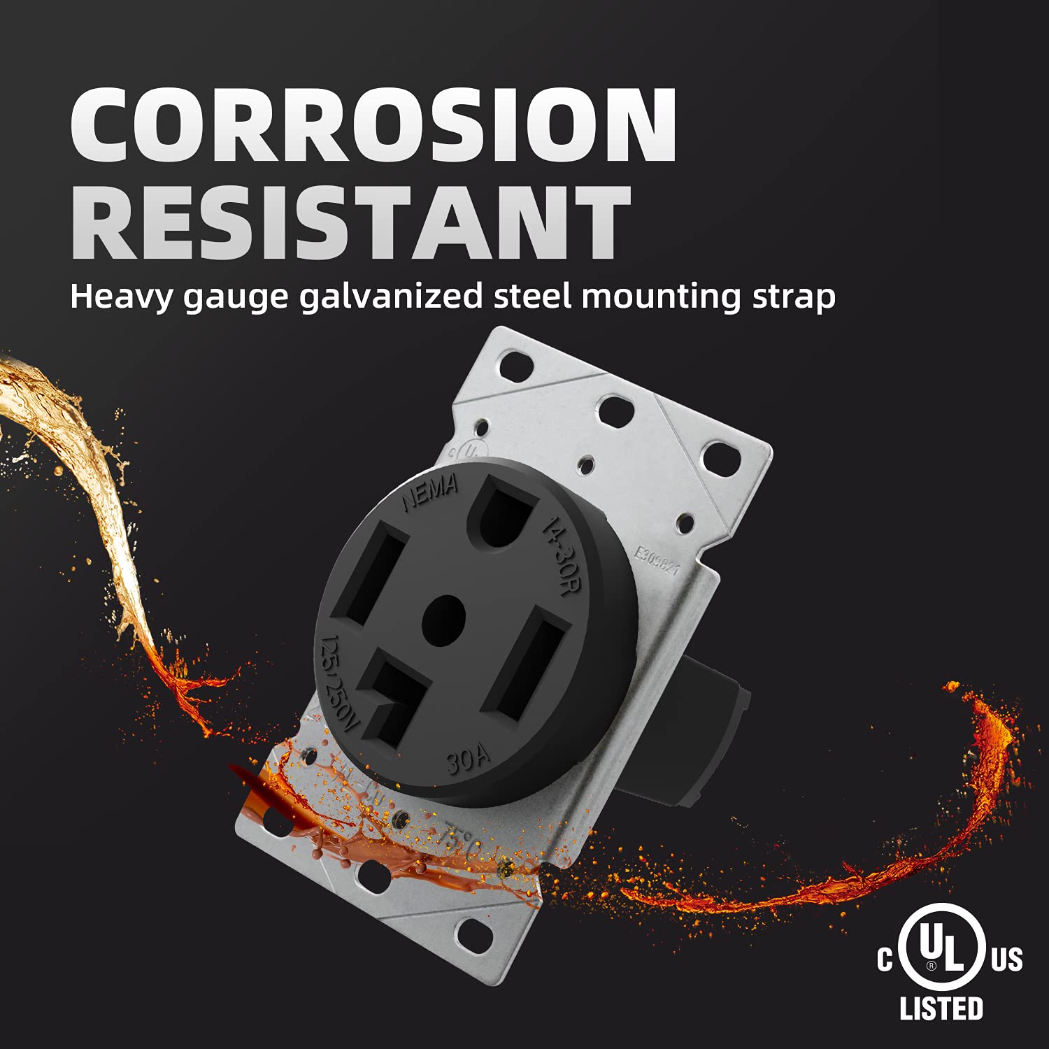 Snapklik.com : 30 Amp 3 Pole, 4 Wire 125/250 Volts 14-30R Grounding ...