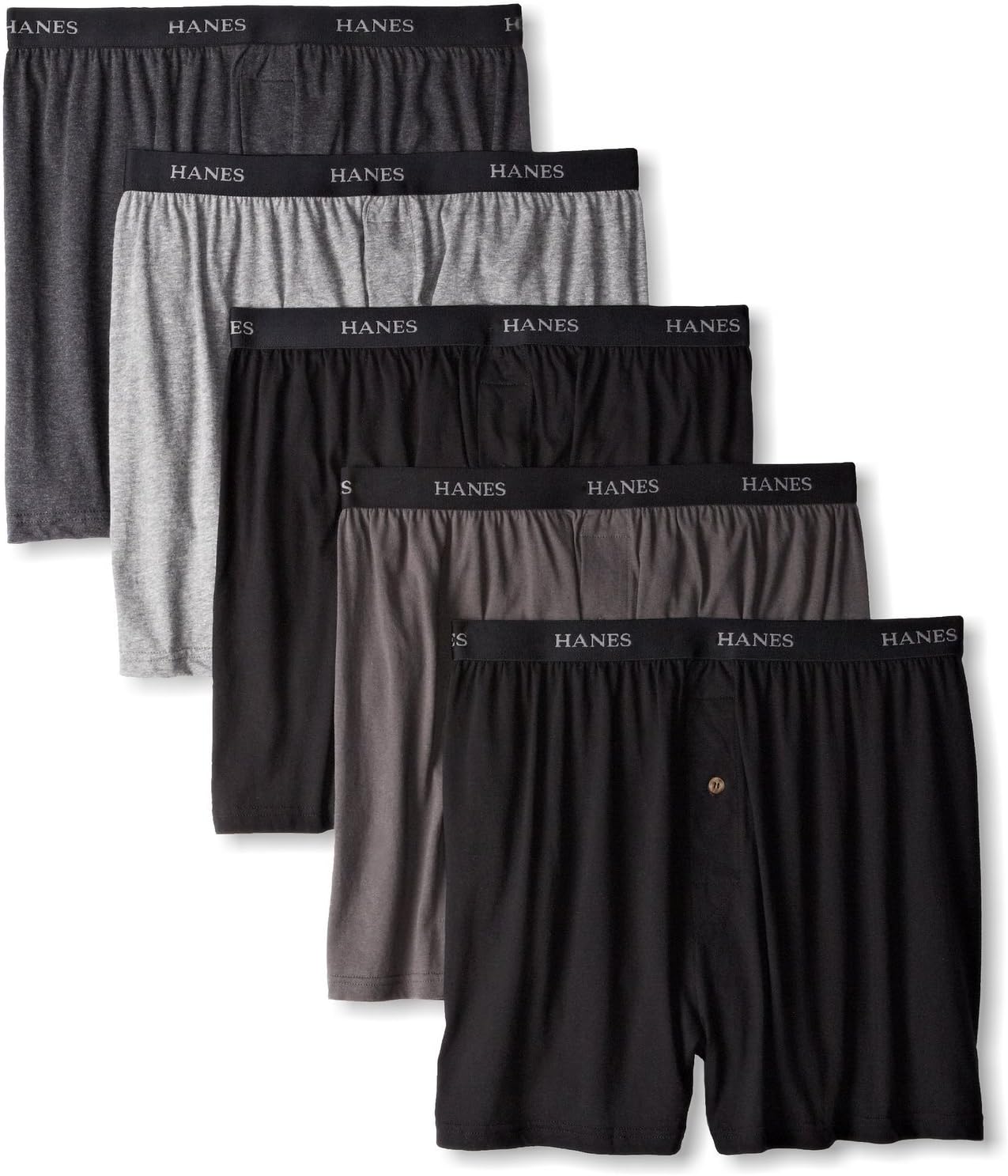Hanes Men's 4-pack Classics Comfort Soft Waistband Knit Boxer Underwear ...