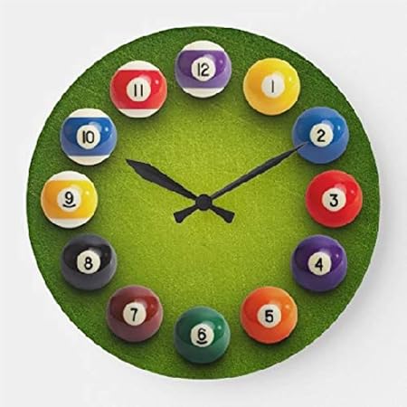 Amazon.com: SignMission Pool Balls Wall Clock Hall Billiards Game Room ...