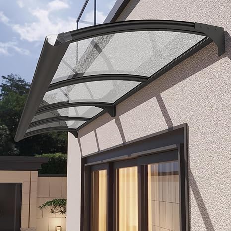 KLGFBDC Transparent Front Door Canopy UV & Rain Protection Easy ...