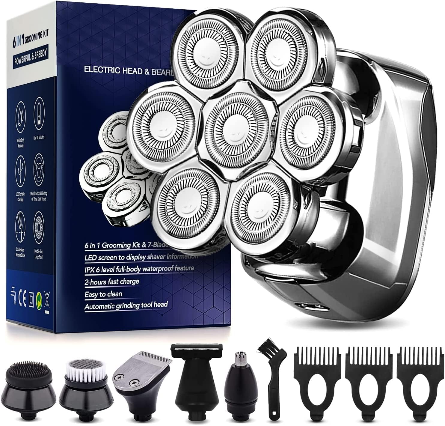 Amazon.com: Head Shavers for Bald Men, Head Shaver Upgrade 6 in 1 ...