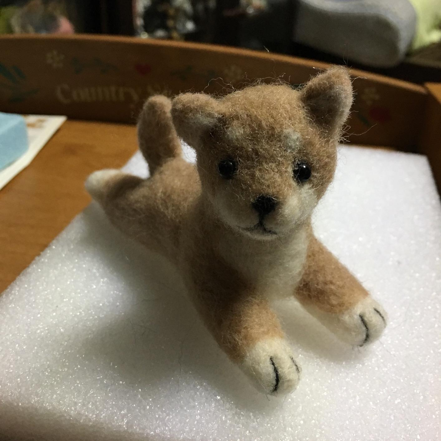 Amazon.co.jp: ハマナカ フェルト羊毛キット ふわふわ羊毛でつくる、フェルト犬 柴犬(ふせポーズ) H441-424 Designed by 須佐沙知子 : ホビー