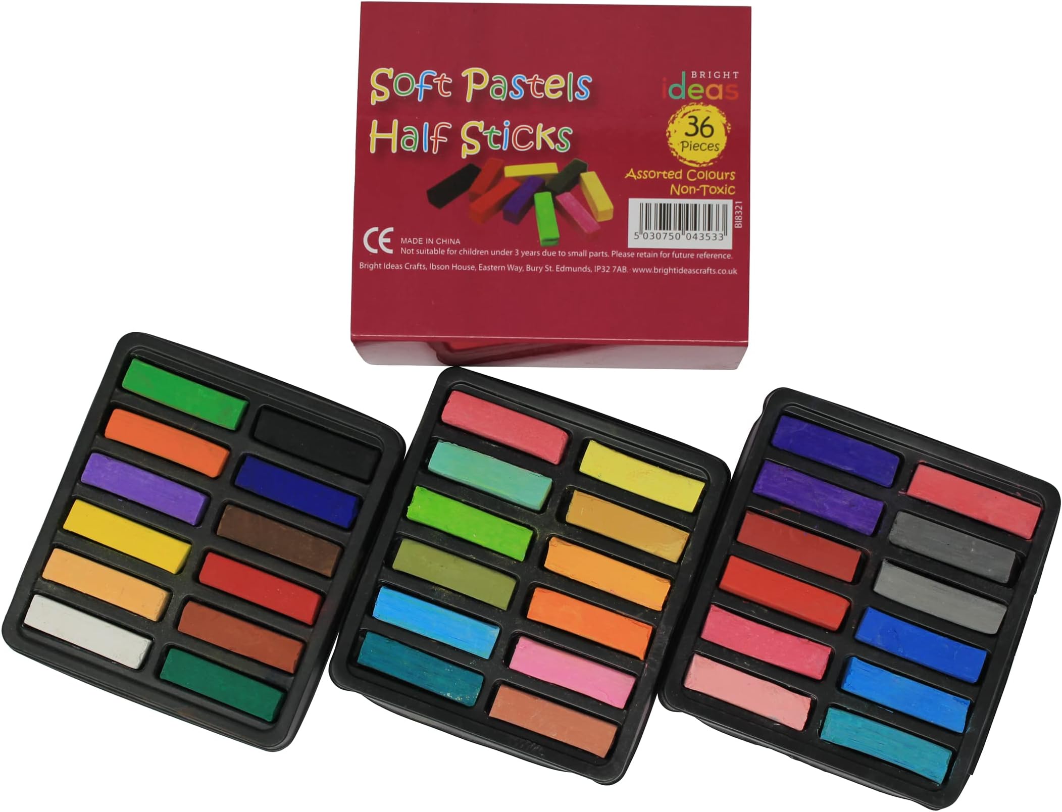 Bright Ideas Soft Pastels PK36 Assorted Colours Soft Pastels Half ...