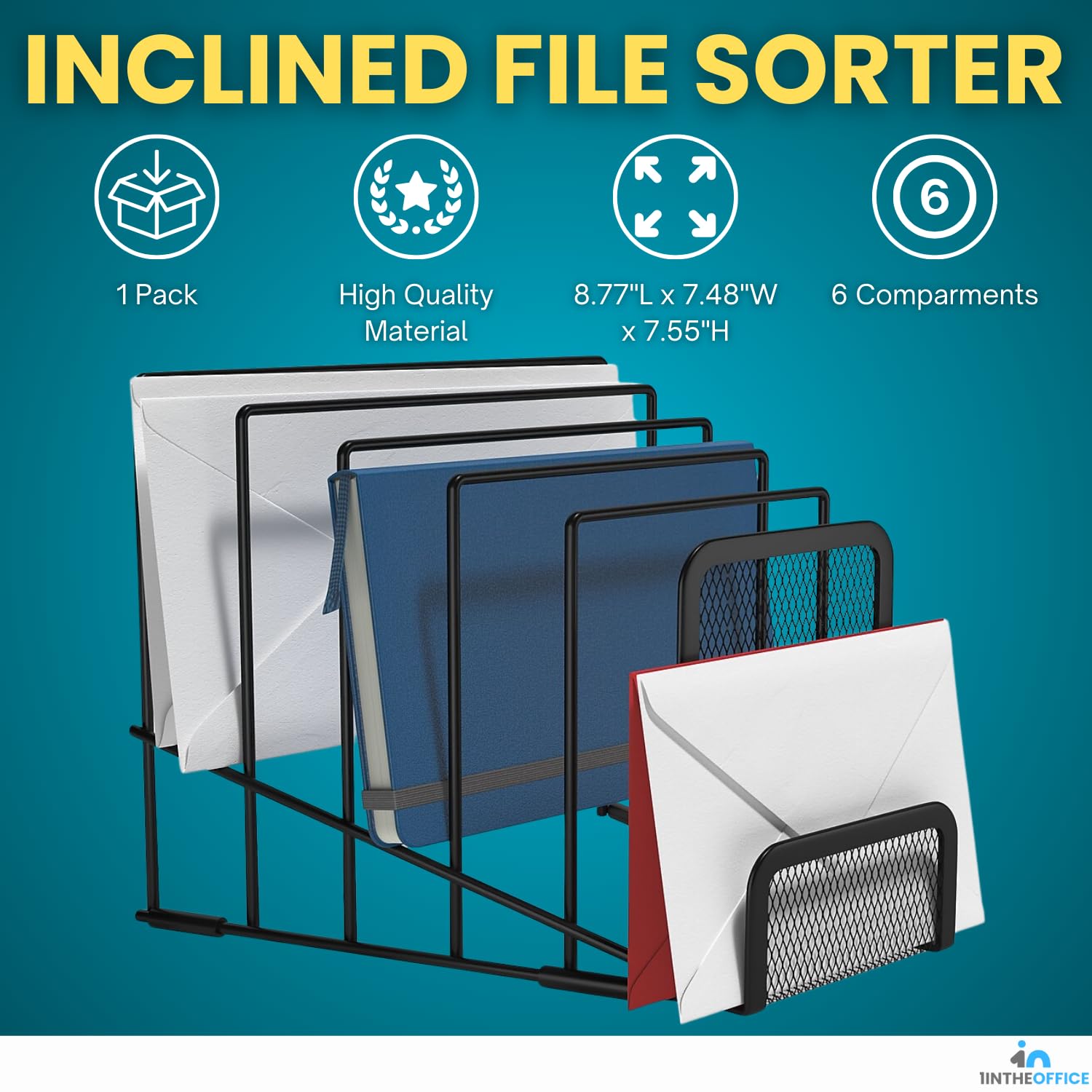 Snapklik.com : Metal Incline Desktop File Sorter, Wire File Organizer ...
