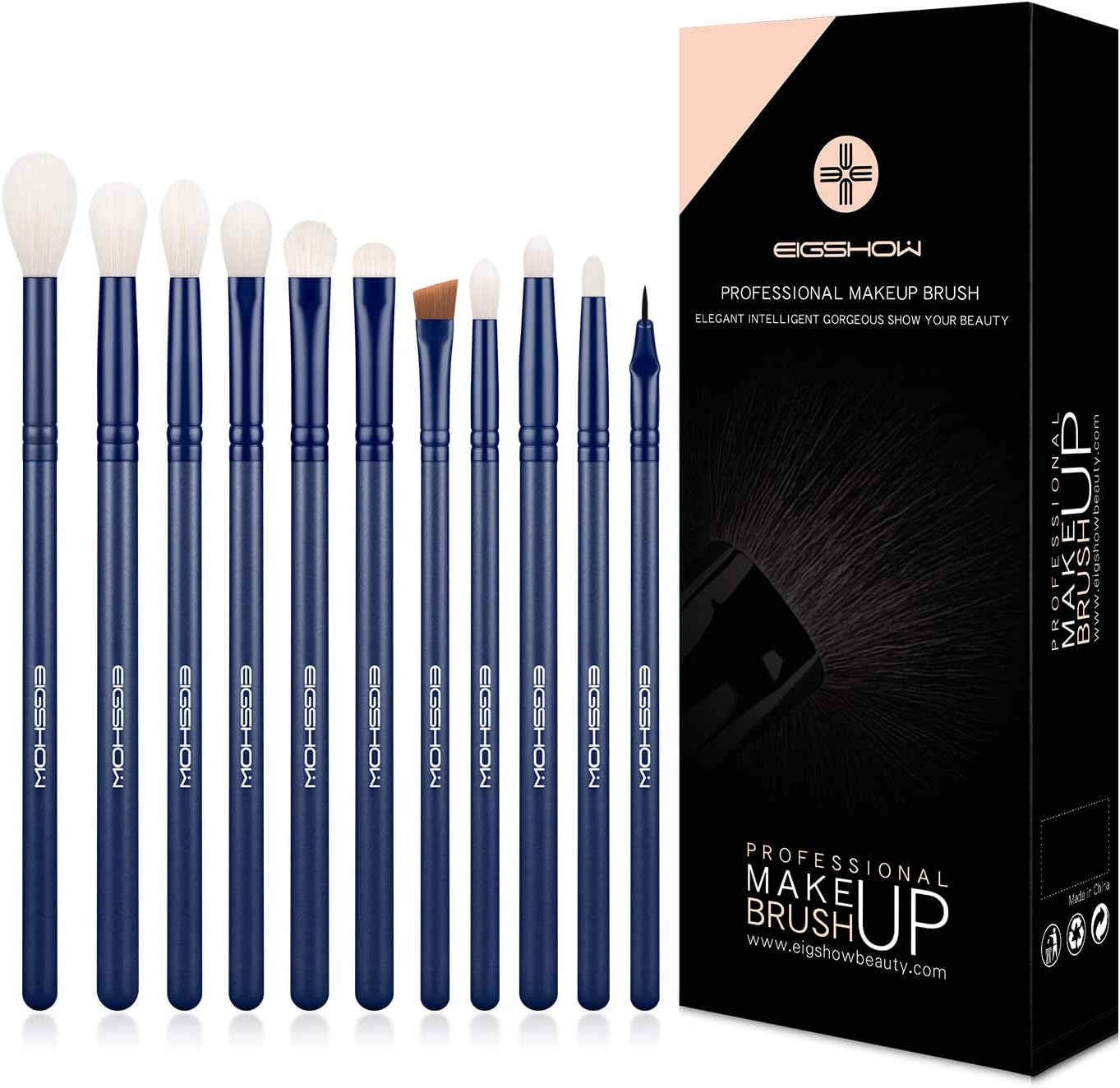 Amazon | EIGSHOW アイメイクブラシ 11本セット 化粧ブラシ 化粧筆 ビーガンメイクブラシ ブレンディングブラシ アイシャドウブラシ アイブロウブラシ アイライナーブラシ 高級 ...