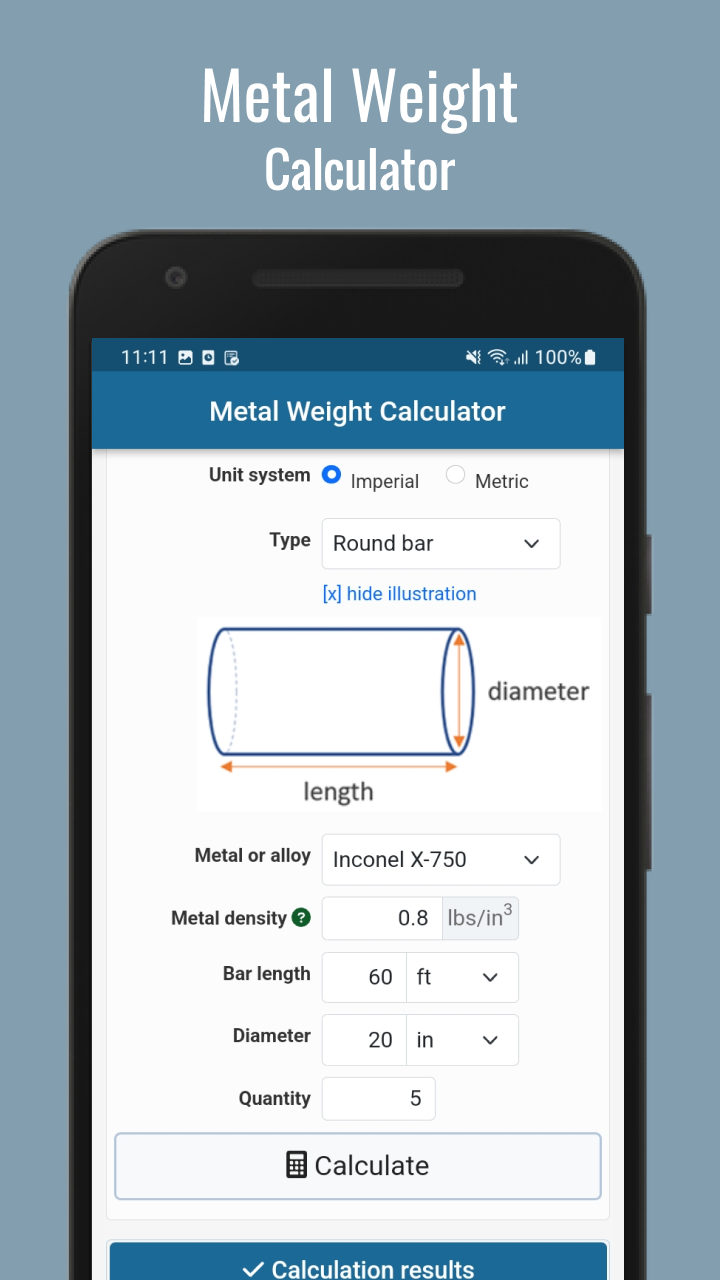 Metal Weight Calculator - App on Amazon Appstore