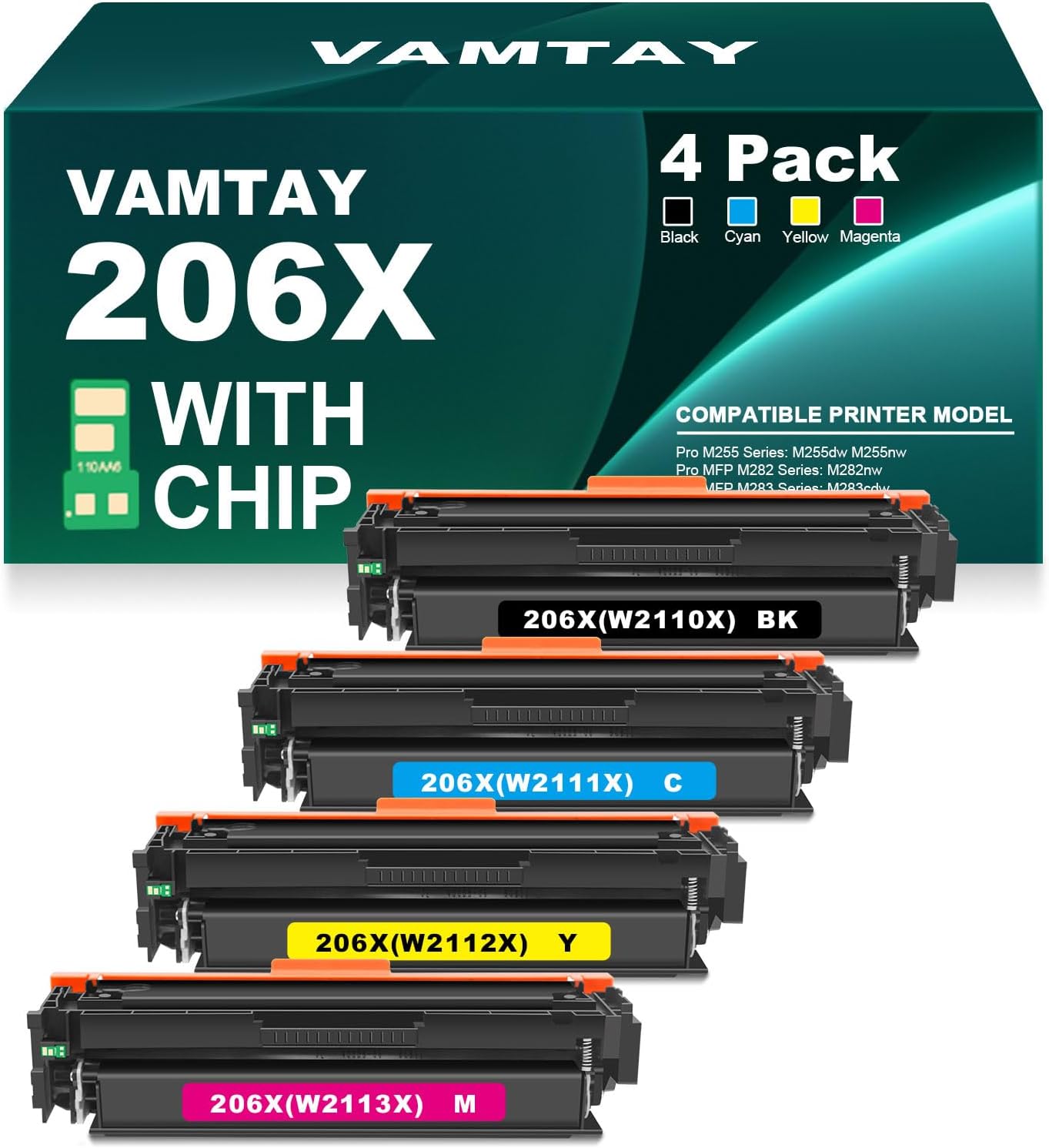 Amazon.com: VAMTAY 206X Toner Cartridge (with Chip) Replacement for HP ...