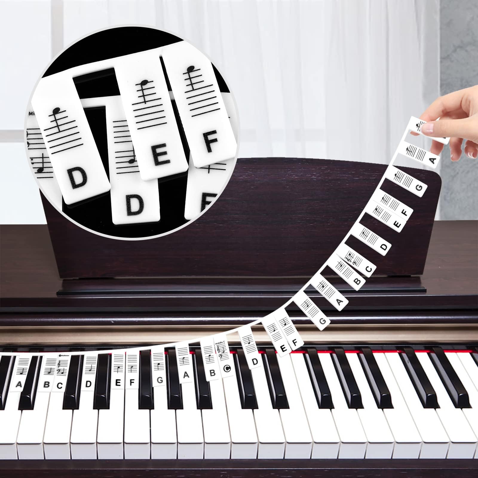 Amazon.com: Morcheiong Removable Piano Keyboard Note Labels 88 Keys for ...