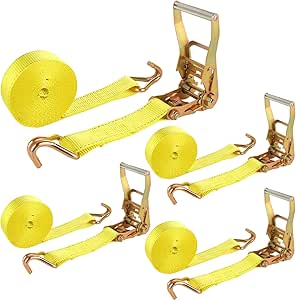 Amazon.com: 4 Pack 2 Inch Ratchet Straps Heavy Duty 20ft Tie Down ...