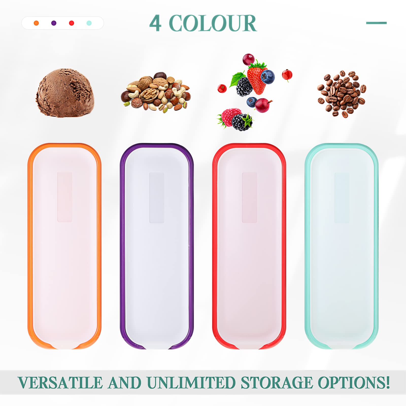 Nuenen 4 Pcs Reusable Ice Cream Containers with Lids and a Scoop 1.5 ...