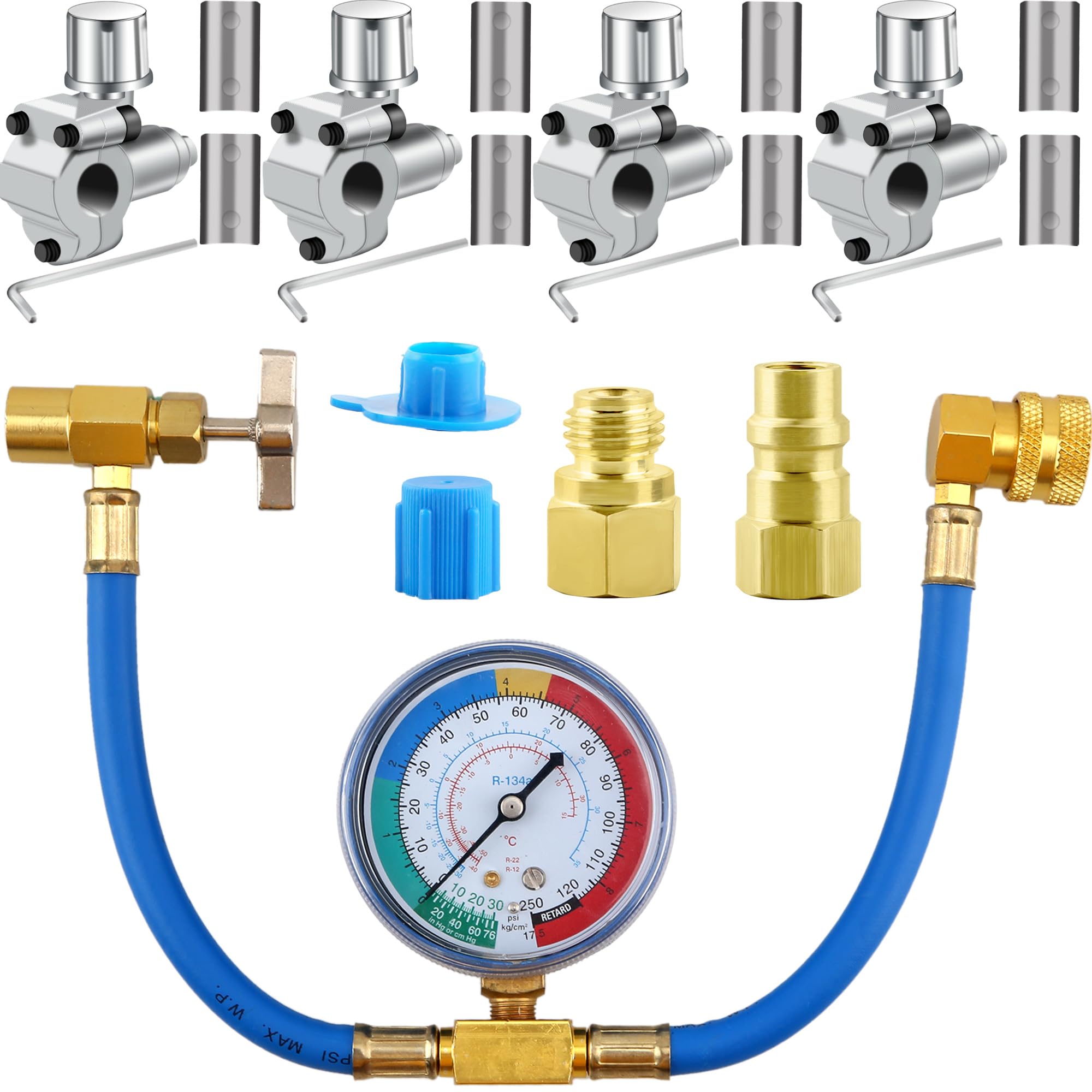 Amazon.com: 7 Pcs Refrigerator AC Freon Recharge Hose with AC Retrofit ...