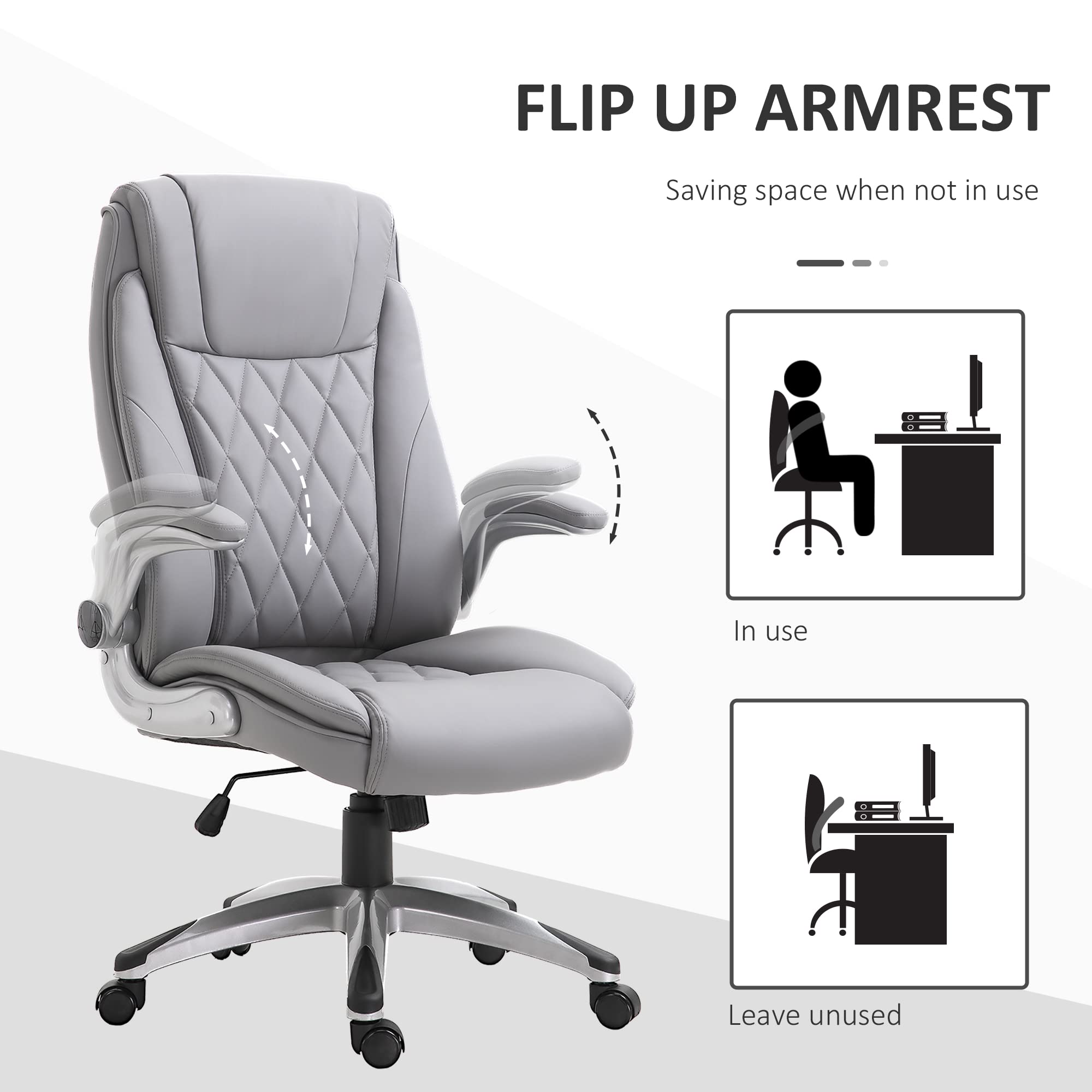 Vinsetto High Back 360 Degree Swivel Ergonomic Home Office, 57% OFF