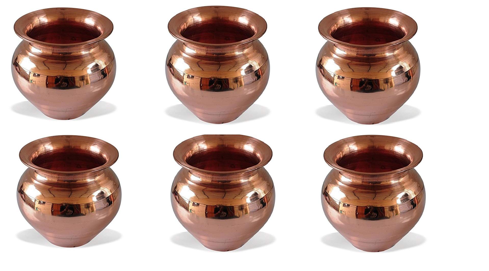 Pure Copper Kalash/Tambe ka Lota Size-10(Set-6) : Amazon.in: Home & Kitchen