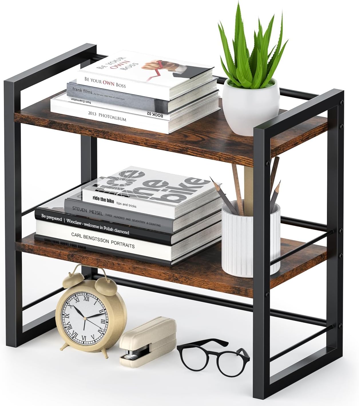 THYGIFTREE Schreibtisch Regal Organizer Aus Holz, Mini Regal Desk Shelf ...