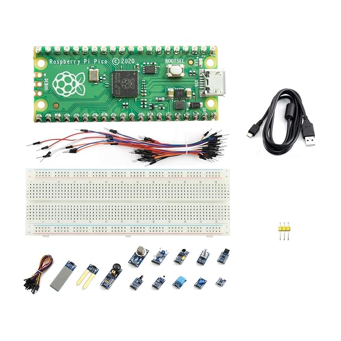 Buy Ingcool Raspberry Pi Pico Senser Kit, Raspberry Pi Pico Microcontroller Board with Flexible ...