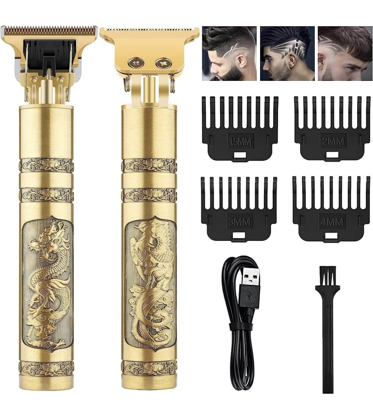 Endzone Professional Cordless Buddha Hair Clipper Rechargeable T-Blade ...