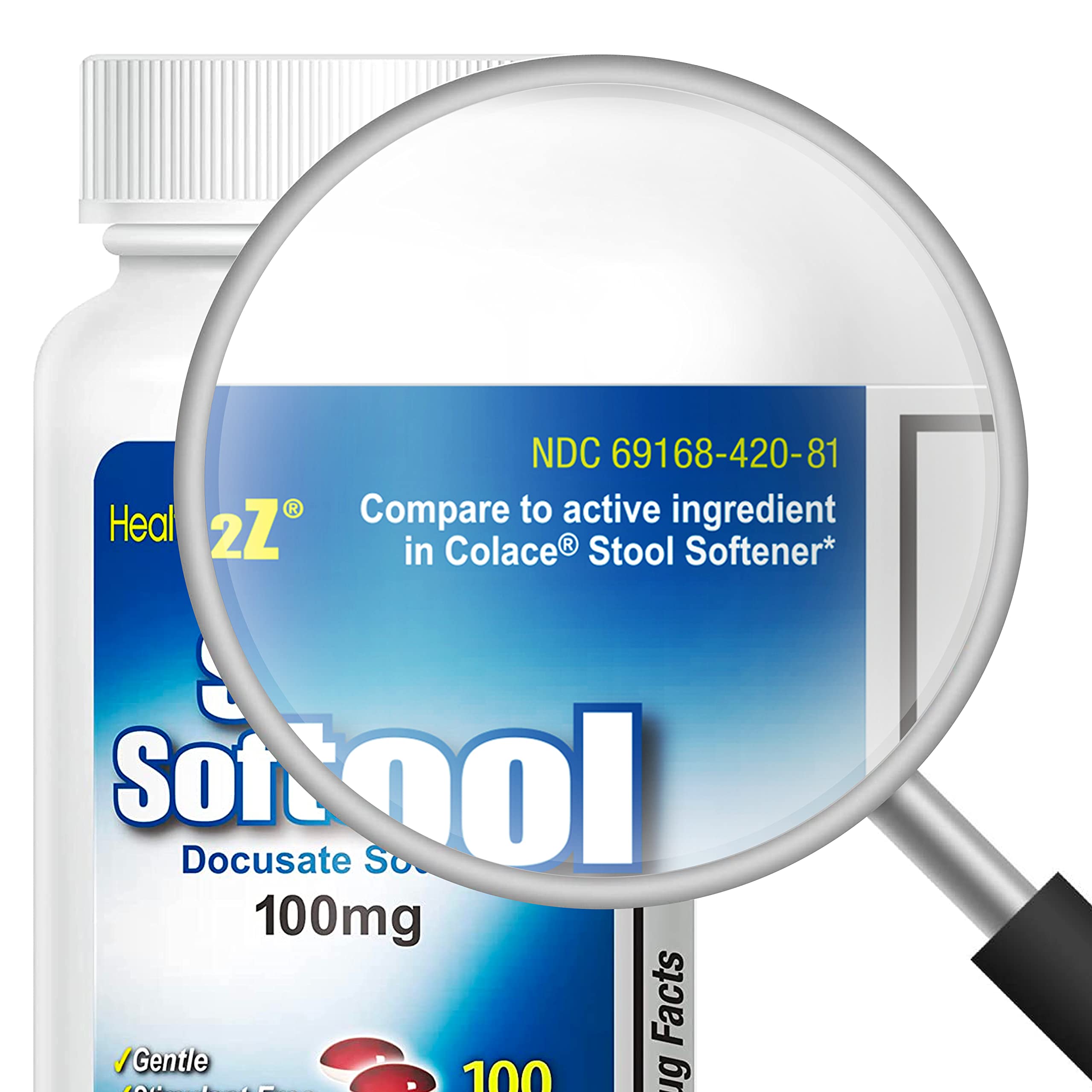 Snapklik.com : HealthA2Z Stool Softener Docusate Sodium 100mg Red ...