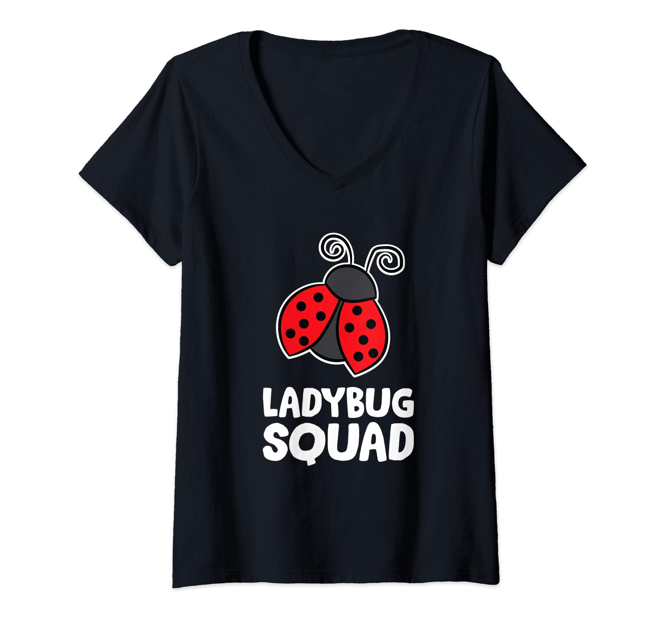 Amazon.com: Womens Ladybug Squad Team Ladybugs V-Neck T-Shirt ...