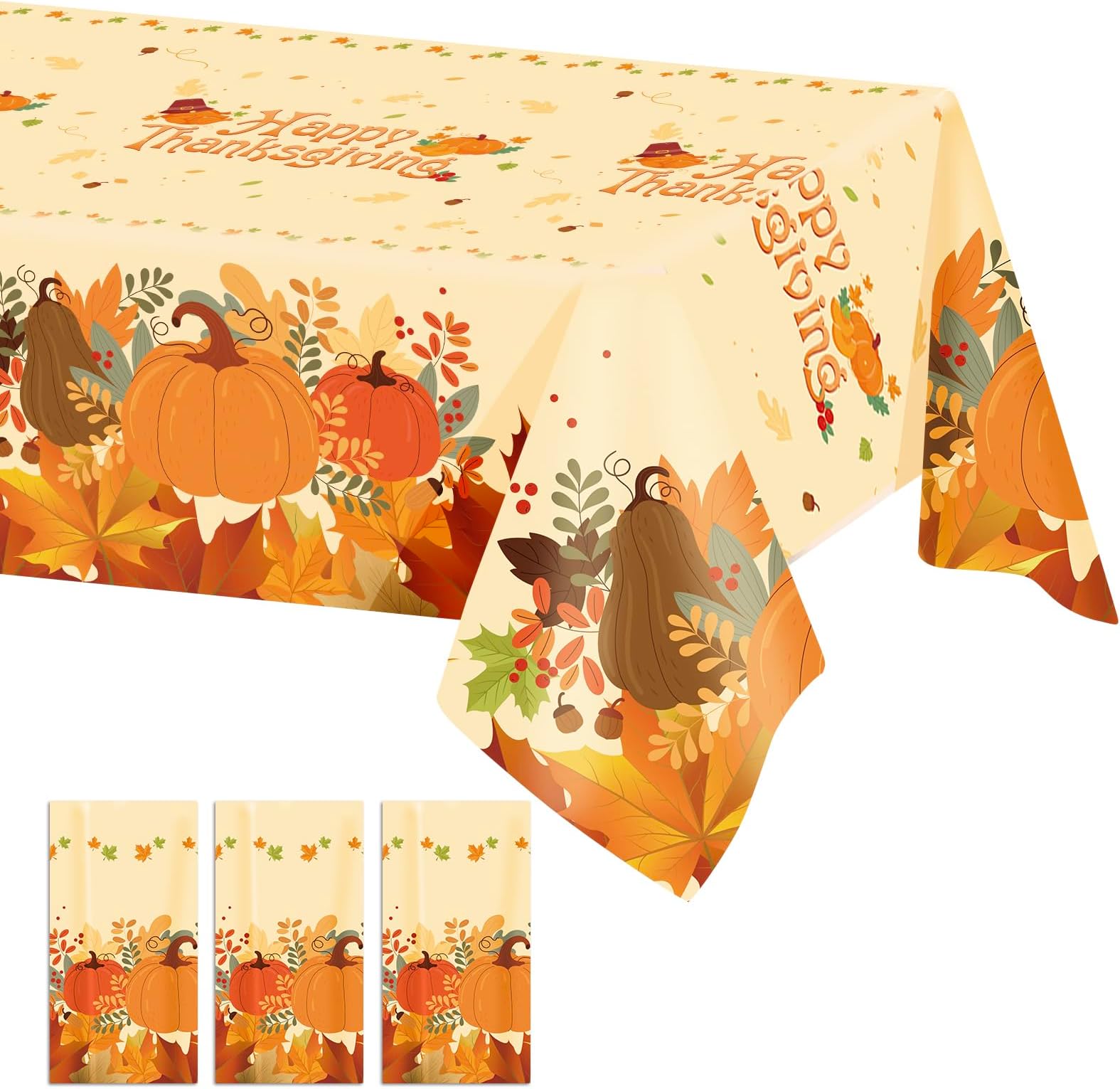 Amazon.com: 3pcs Thanksgiving Tablecloth Plastic, Fall Thanksgiving ...