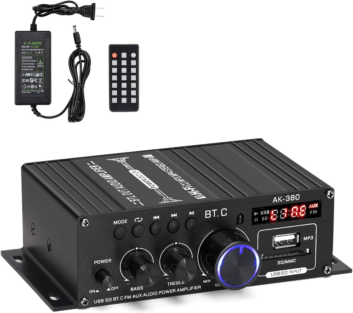 Amazon.com: Suacopzar AK-380 Bluetooth 5.0 Home Audio Amplifier, Max ...