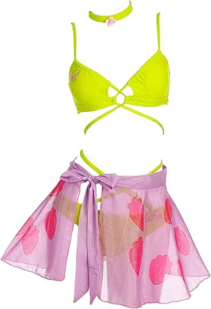 Winx Club Women's Flora Two Piece Bikini Set Swimsuit with Sarong and ...