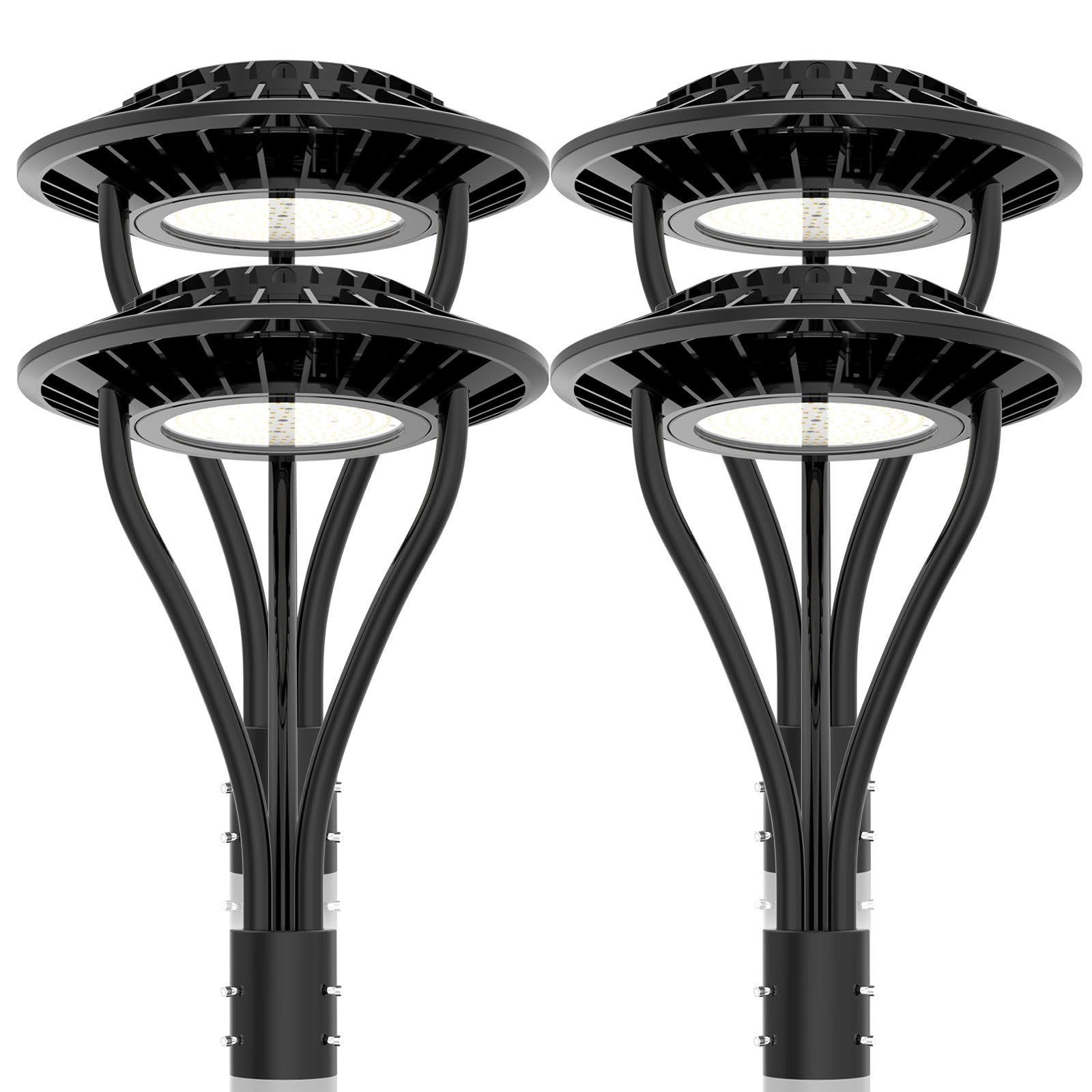ADUB 4 Pack 150W LED Post Top Lights Outdoor, 21000LM Lamp Post Light ...