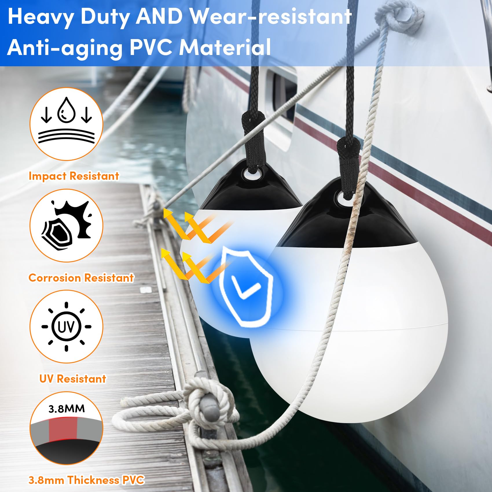 Snapklik.com : VEITHI 2 Pack 15 X 18 In White Mooring Buoy Boat Buoy ...