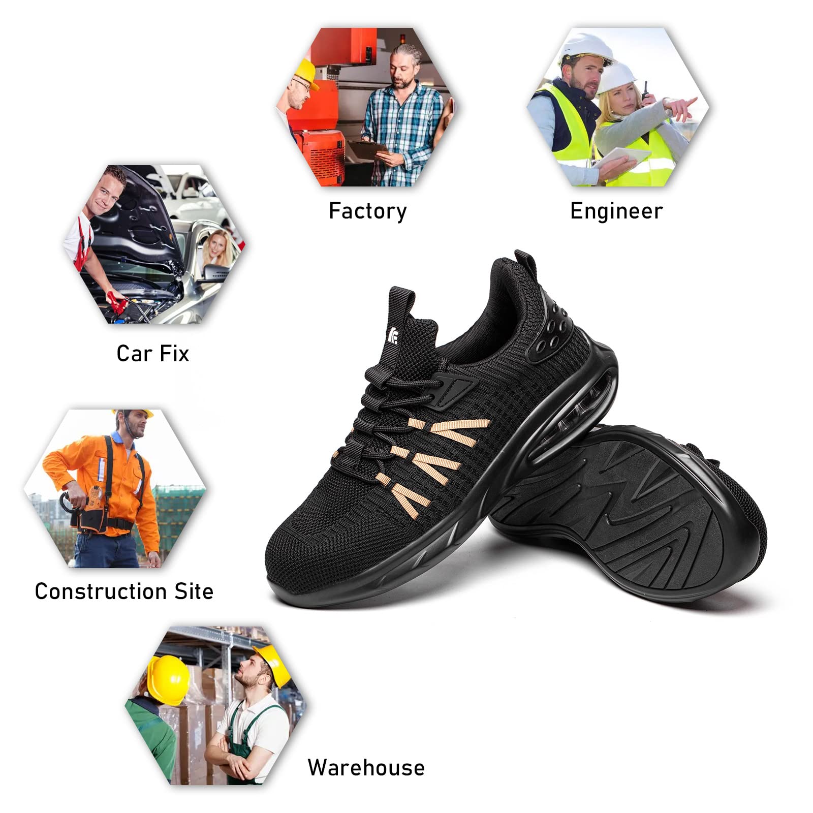 Snapklik.com : Steel Toe Shoes For Men Women Lightweight Cushion ...