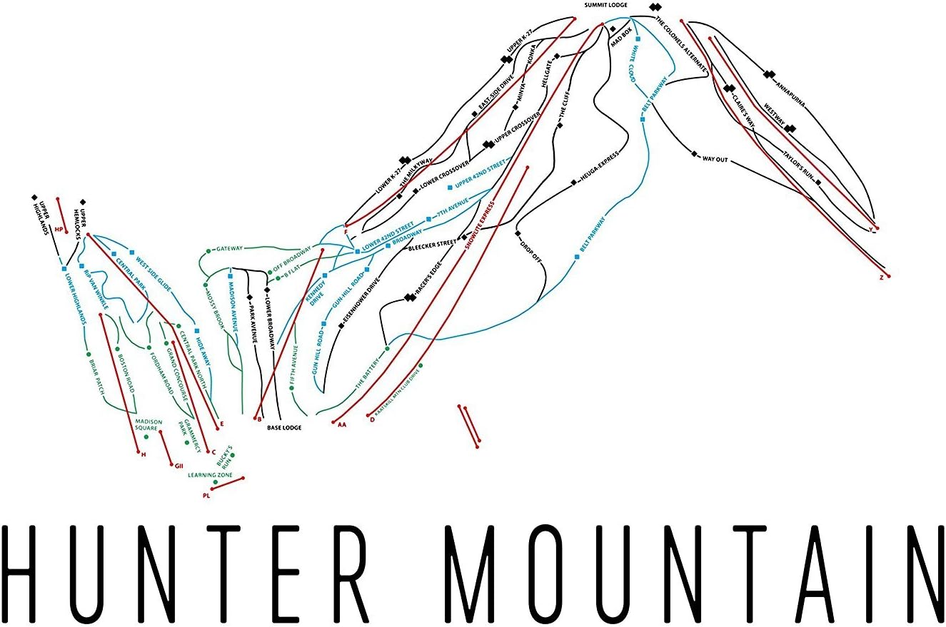 Amazon.com: Hunter Mountain Poster, Hunter Mountain Ski Resort Poster ...