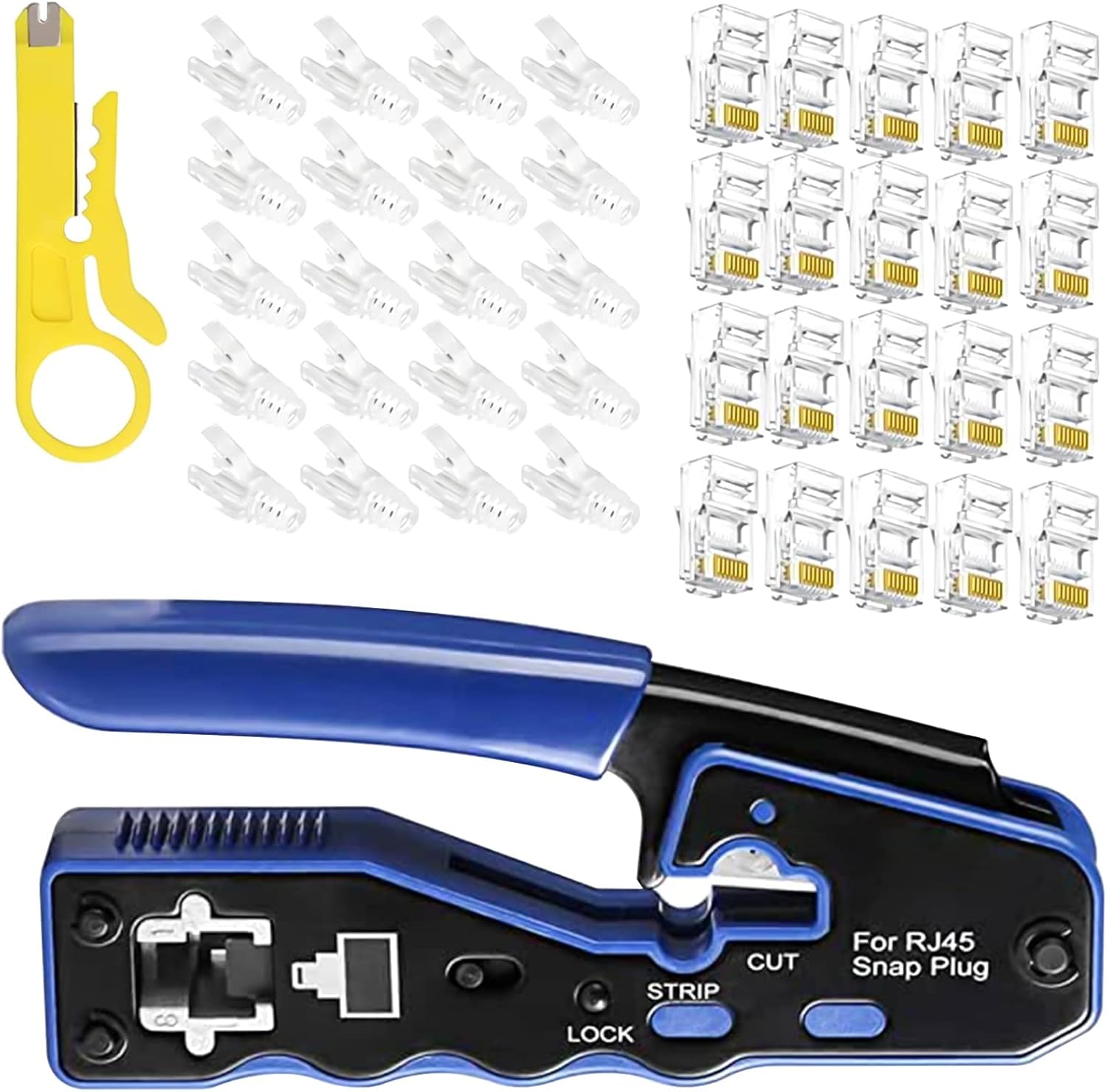 TERRIFI RJ45 Crimp Tool, Kit of RJ45 Crimping Tool, RJ45 Pass Through ...