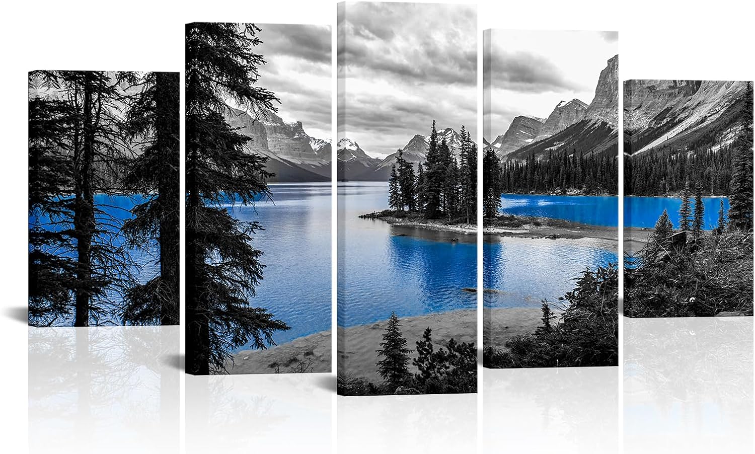 Amazon.com: FuShvre Maligne Lake Wall Art Canadian Rockies Mountain ...