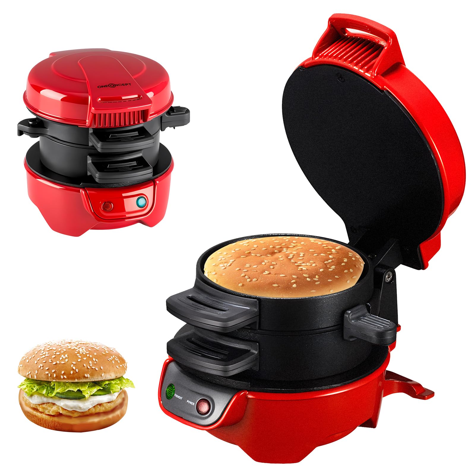 Sandwich Toaster Burger Maker, Effiziente Antihaft Heizplatten, mit ...