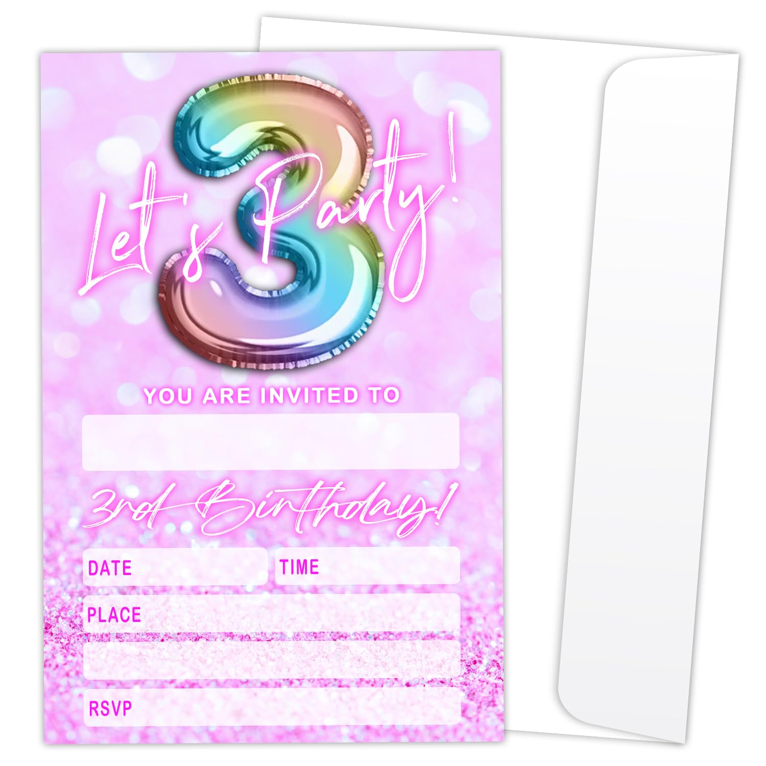 Snapklik.com : Lets Party 3rd Birthday Party Invitation Cards For Boys ...