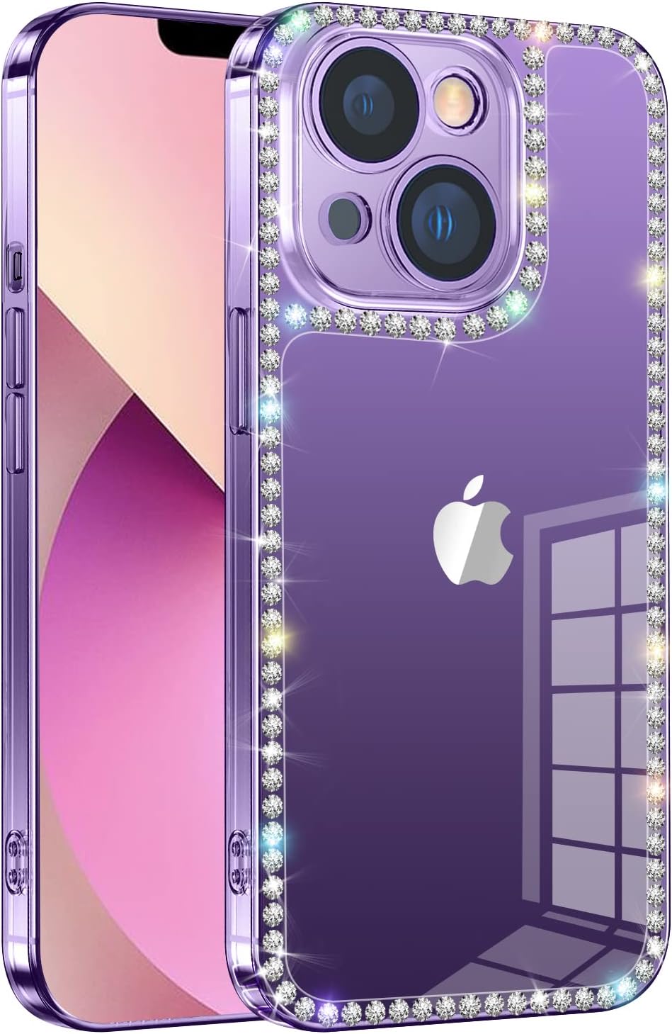 Amazon.com: Caseative for iPhone 14 Plus Case, Glitter Bling Sparkling ...