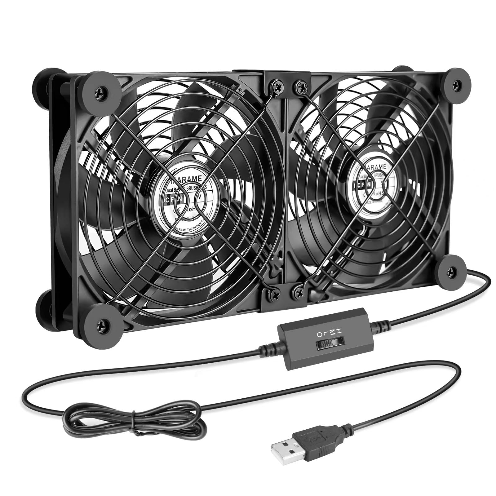 Amazon.com: Marame Dual 120mm USB Computer Fan, for Receiver DVR ...